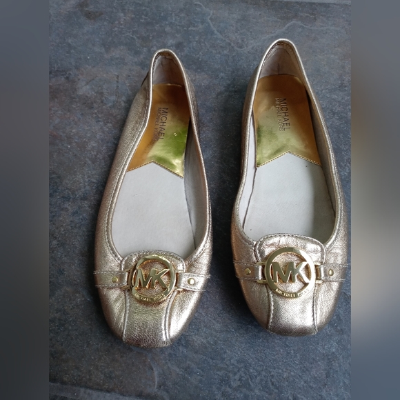 MICHAEL Michael Kors | Shoes | New Michael Kors Gold Metallic Flats M ...
